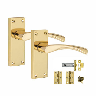 Victorian Scroll Astrid handle Polished Brass Finish 120mm x 42mm With ...