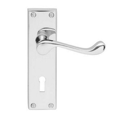 Victorian Scroll Lever on Rectangular Lock Backplate 155 x 41mm ...