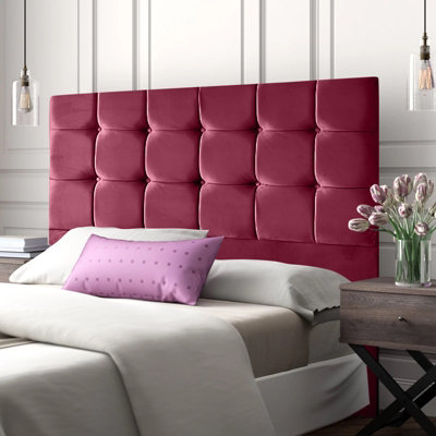Victus 54 inch Floorstanding Headboard Plush Velvet - Maroon | DIY at B&Q