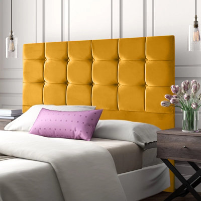 Victus 54 inch Floorstanding Headboard Plush Velvet - Mustard