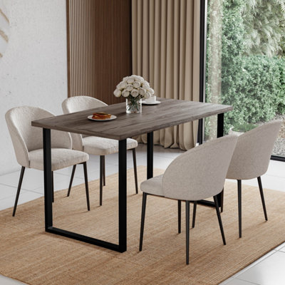 Vida Designs 4 Seater Dining Table With U Shape Legs, Walnut