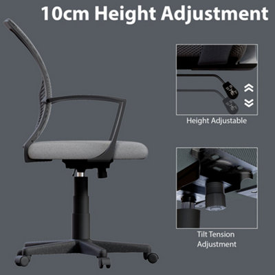 Vida Designs Airdrie Office UKFR Mesh Chair, Grey