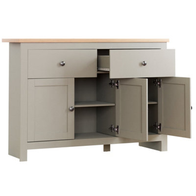 Vida Designs Arlington Grey 2 Drawer 3 Door Sideboard Storage Cabinet ...
