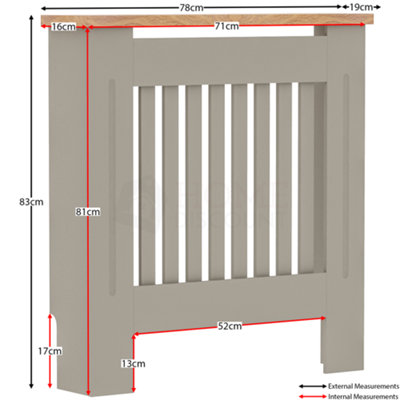 Vida Designs Arlington Small Grey MDF Radiator Cover