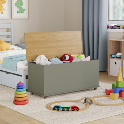 Vida Designs Arlington Toy Box Storage Ottoman, Grey