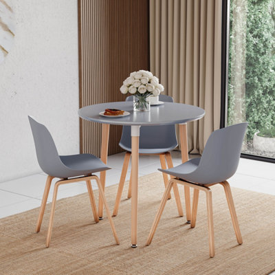 Vida Designs Batley 3 Seater Round Dining Table, Grey