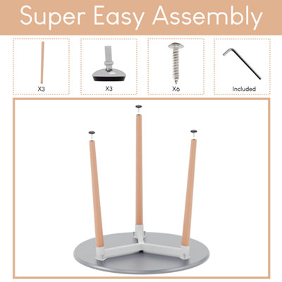 Vida Designs Batley 3 Seater Round Dining Table, Grey