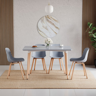 Vida Designs Batley 4 Seater Square Dining Table, Grey