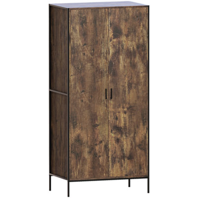 Dark wood double wardrobe store