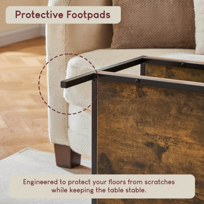 Vida Designs Brooklyn Dark Wood 2 Tier Industrial Rustic Coffee Table