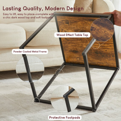 Vida Designs Brooklyn Dark Wood Nest of Tables Set of 2 Industrial ...