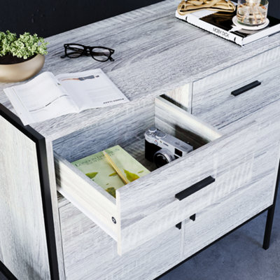 Vida Designs Brooklyn Grey 2 Door 2 Drawer Sideboard Storage Cabinet ...