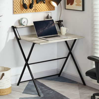 Vida Designs Brooklyn Grey Foldable Computer Desk - Fully Assembled