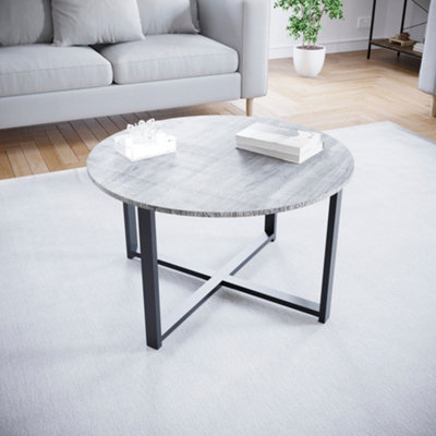 Vida Designs Brooklyn Round Coffee Table, Grey