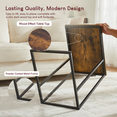 Vida Designs Brooklyn Side Table, Dark Wood