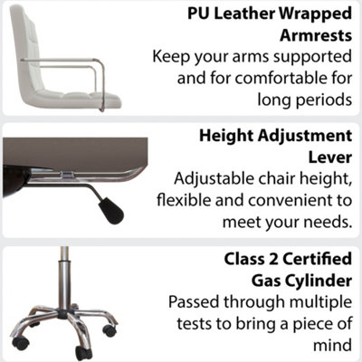 Vida Designs Calbo UKFR Office Chair, White