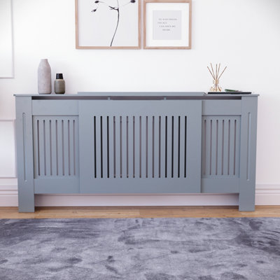 Vida Designs Chelsea Adjustable Radiator Cover, Dark Grey
