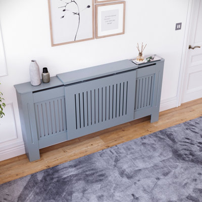 Vida Designs Chelsea Adjustable Radiator Cover, Dark Grey