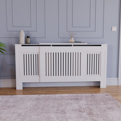 Vida Designs Chelsea Adjustable White MDF Radiator Cover