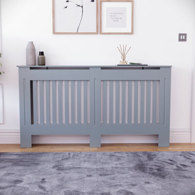 Vida Designs Chelsea Radiator Cover, Dark Grey, Large