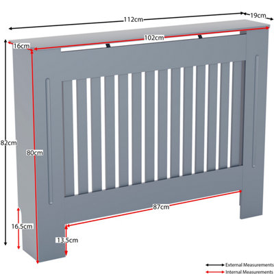 Vida Designs Chelsea Radiator Cover, Dark Grey, Medium
