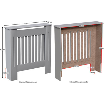 Vida Designs Chelsea Small Grey Radiator Cover
