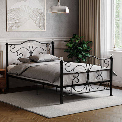 Vida Designs Chicago Black 4ft Small Double Metal Bed Frame