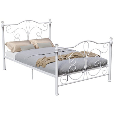 Vida Designs Chicago White 4ft Small Double Metal Bed Frame