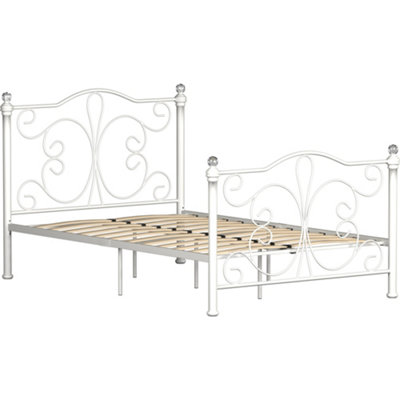 Vida Designs Chicago White 4ft Small Double Metal Bed Frame