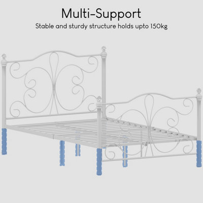 Vida Designs Chicago White 4ft6 Double Metal Bed Frame