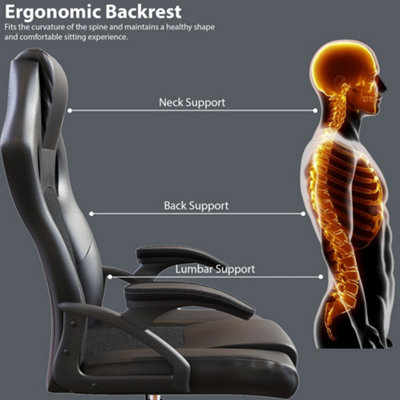 Vida Designs Coma Racing Gaming UKFR Chair, Black