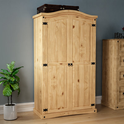 Vida Designs Corona 2 Door Wardrobe Mexican Solid Waxed Pine (H)1780mm ...