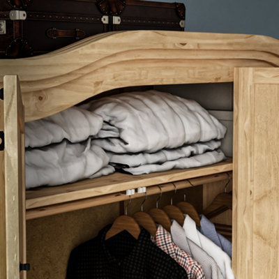 Mexican pine triple wardrobe store
