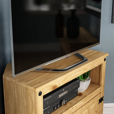 Second hand pine corner tv unit store