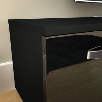 Vida Designs Cosmo Black 2 Door LED TV Unit 140cm Sideboard Cabinet