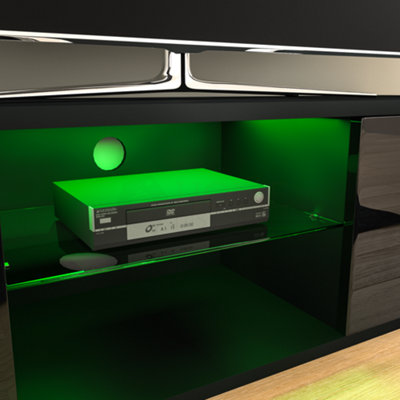 Vida Designs Cosmo Black 2 Door LED TV Unit 140cm Sideboard Cabinet