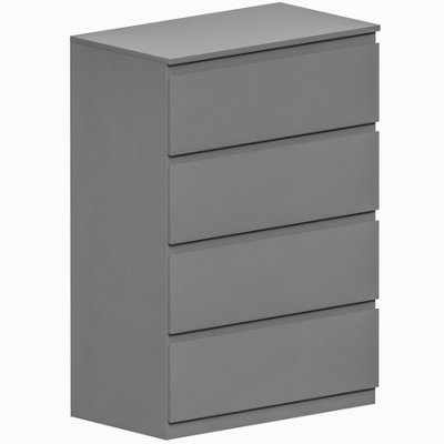 Vida Designs Denver Grey 4 Drawer Chest (H)960mm (W)700mm (D)400mm