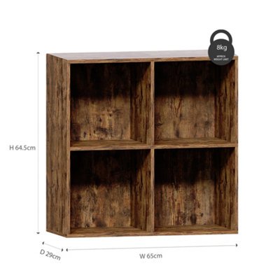 Vida Designs Durham 2x2 Cube Storage Unit, Dark Wood