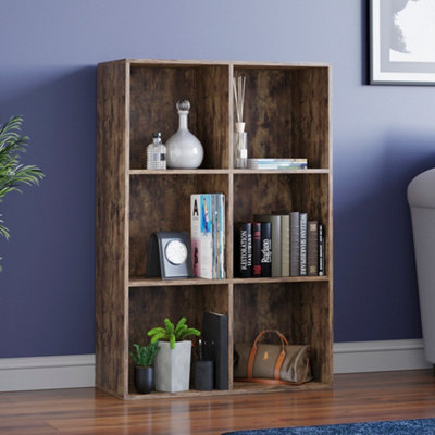 Dark wood cube storage unit store