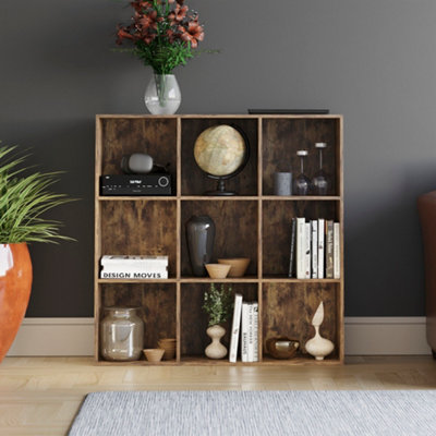 Vida Designs Durham 3x3 Cube Storage Unit, Dark Wood