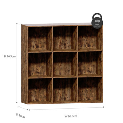 Vida Designs Durham 3x3 Cube Storage Unit, Dark Wood
