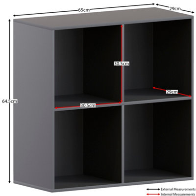 Vida Designs Durham Black 2x2 Cube Storage Unit & Set of 2 Black ...