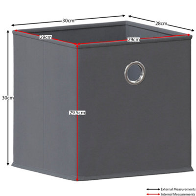 Vida Designs Durham Dark Wood 2x3 Cube Storage Unit & Set of 3 Grey ...