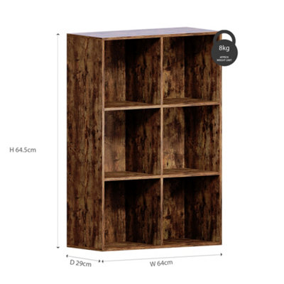 Vida Designs Durham Dark Wood 2x3 Cube Storage Unit & Set of 3 White ...