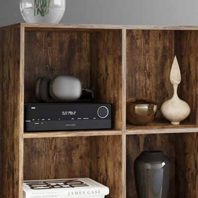 Vida Designs Durham Dark Wood 3x3 Cube Storage Unit & Set of 5 White ...