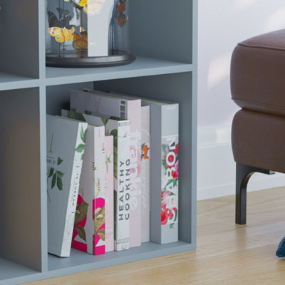 Vida Designs Durham Grey 3x3 Cube Storage & Set of 5 Black Foldable ...