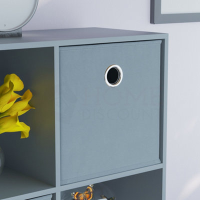 Vida Designs Durham Grey 3x3 Cube Storage Unit & Set of 5 Grey Cube ...