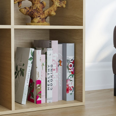 Vida Designs Durham Oak 2x3 Cube Storage Unit & Set of 3 Black Foldable ...