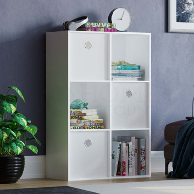 Vida Designs Durham White 2x3 Cube Storage Unit & Set of 3 White Cube ...