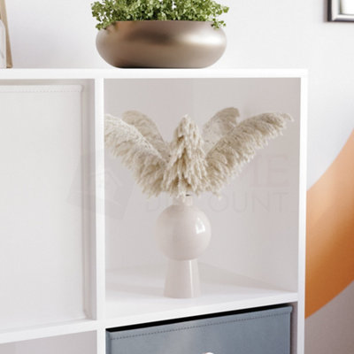 Vida Designs Durham White 3x3 Cube Storage Unit & Set of 5 Grey Cube ...